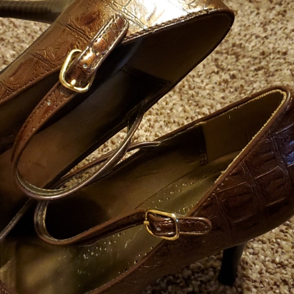 Predictions | Shoes | Copper Peep Toe Heel W Ankle Strap | Poshmark